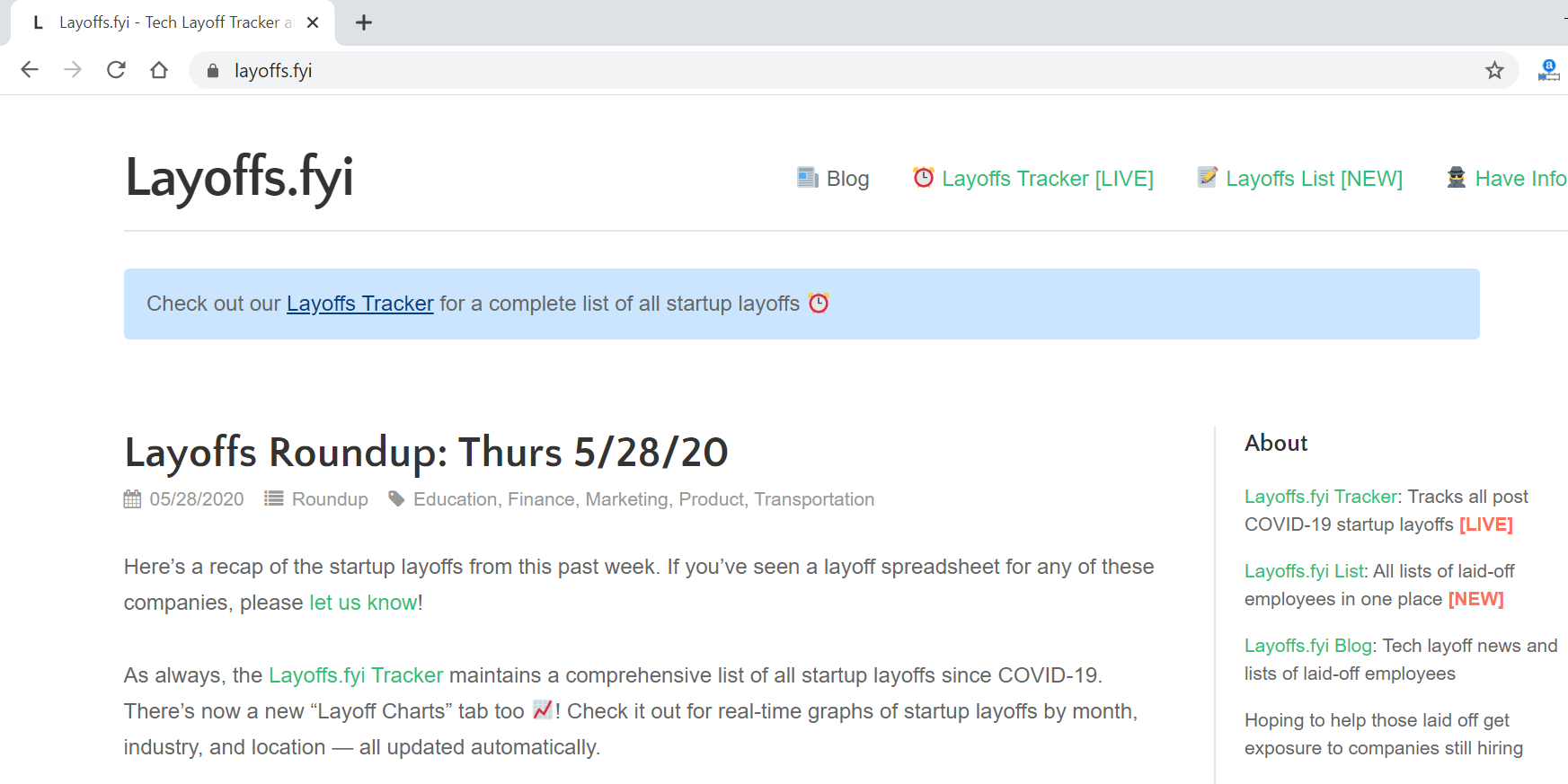 This Live Layoff Tracker can help those who lost Jobs due to Covid19 ...